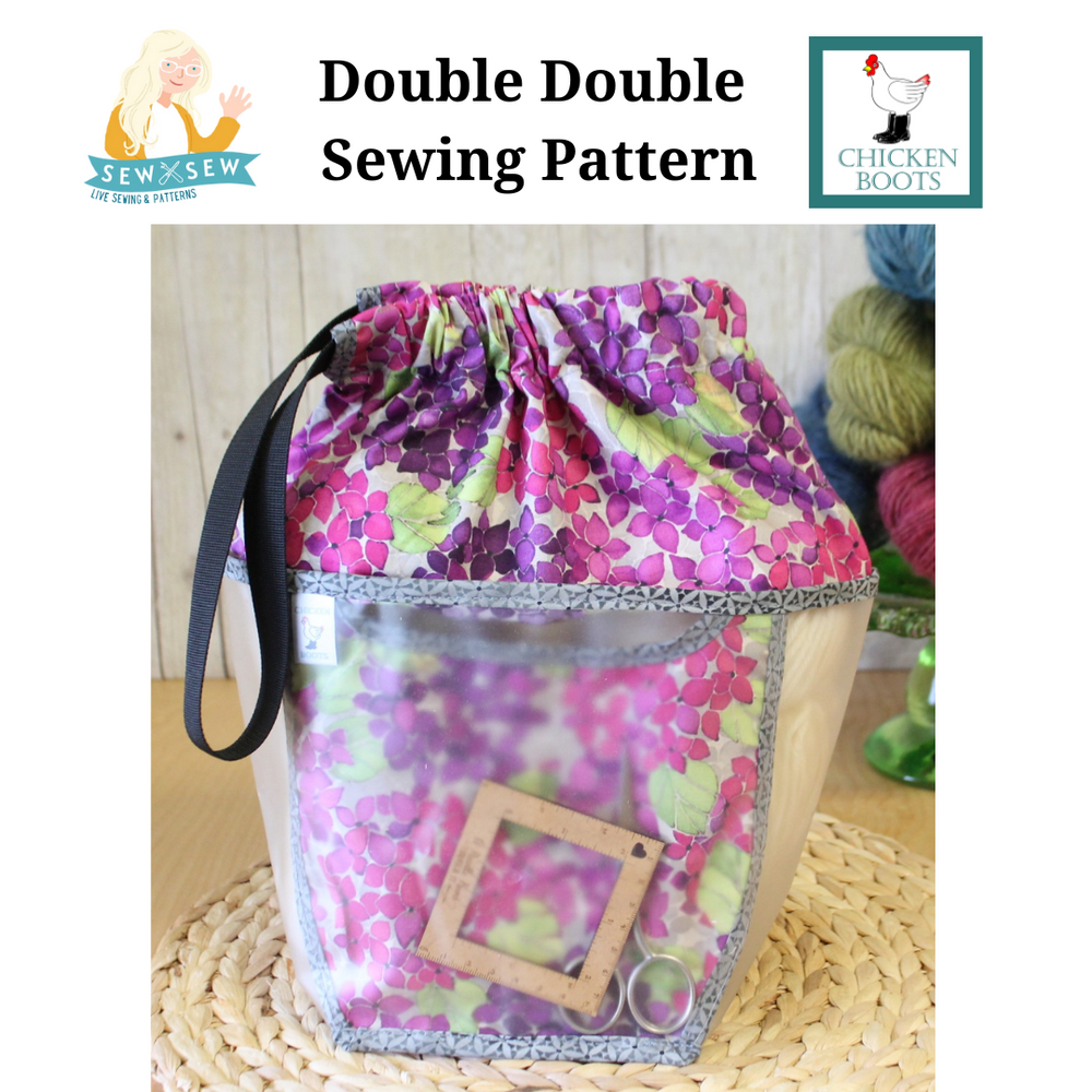 Chicken Boots Project Bag Sewing Pattern by Sew Sew Patterns